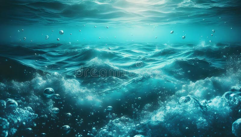 Aqua Tranquil Blue Sea Water Background Stock Image - Image of relax ...