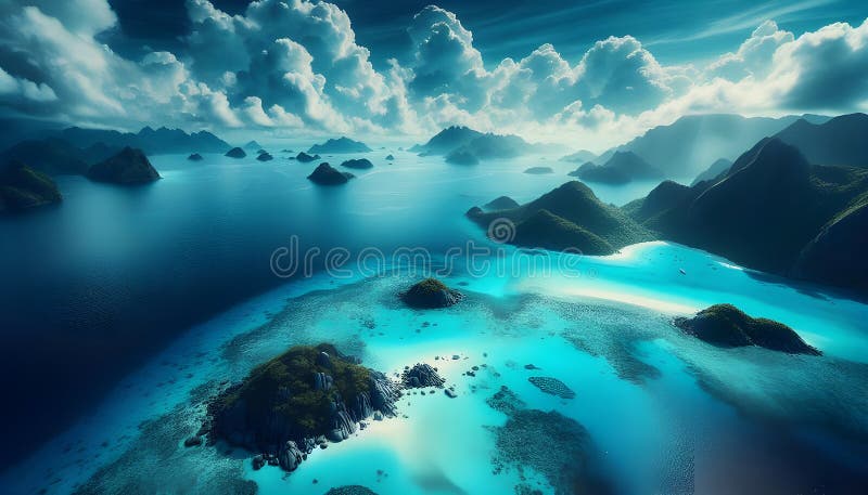Aqua Tranquil Blue Sea Water Background Stock Image - Image of ...
