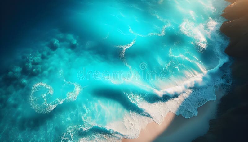 Aqua Tranquil Blue Sea Water Background Stock Photo - Image of texture ...