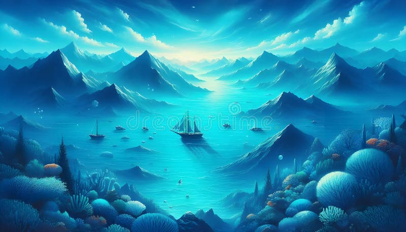 Aqua Tranquil Blue Sea Water Background Stock Photo - Image of ...