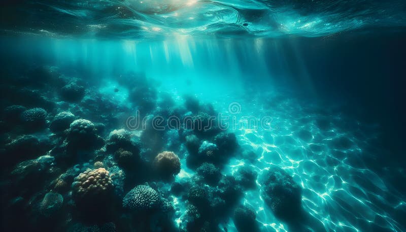 Aqua Tranquil Blue Sea Water Background Stock Photo - Image of projects ...