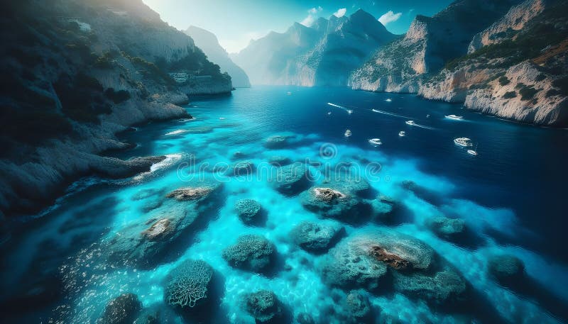 Aqua Tranquil Blue Sea Water Background Stock Photo - Image of projects ...