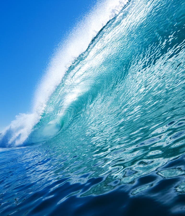 Blue Wave in the Tube stock image. Image of ocean, energy - 9372211