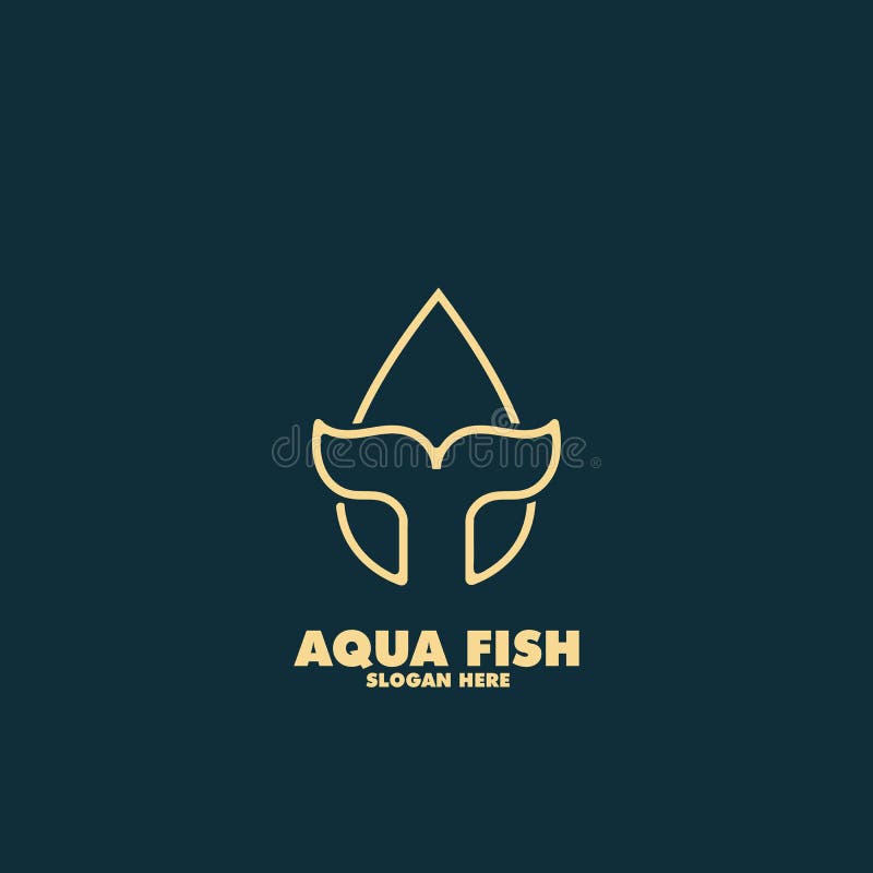 Aqua Fish Line Art Style Vector Logo Template Stock Vector ...