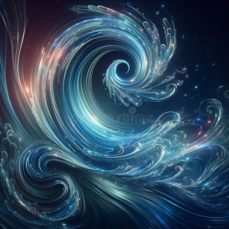 Aqua Flow a Swirling Water Pattern with Holographic Reflections Stock ...
