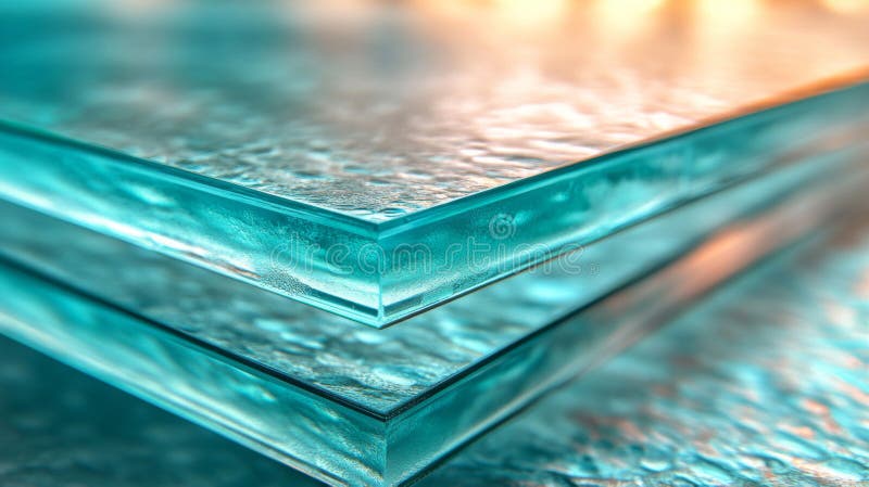 Aqua Glass Panels Stacked Showing Texture and Light Stock Illustration ...