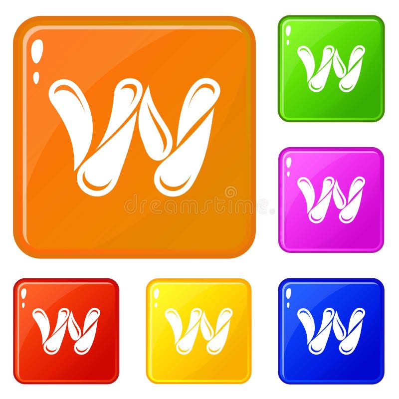 Aqua Icons Set Vector Color Stock Vector - Illustration of icon, sign ...