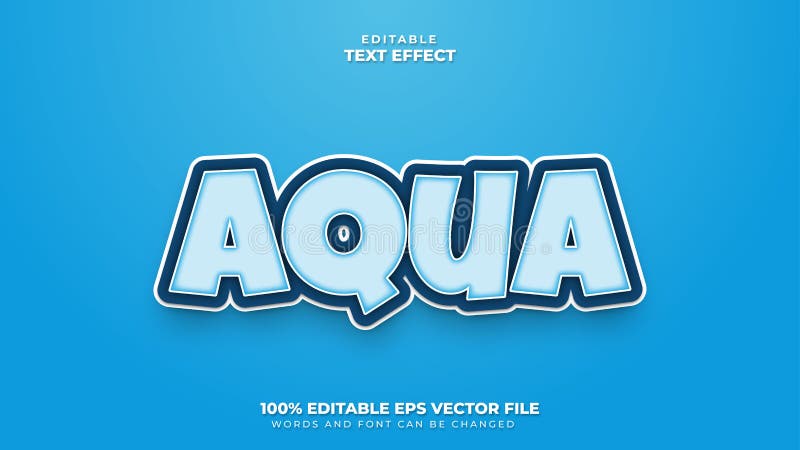 Aqua Text Effect, Editable Text Effect Stock Vector - Illustration of ...