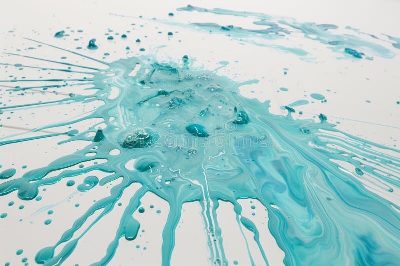 Aqua Paint Pour on White Surface Stock Image - Image of artistic, color ...
