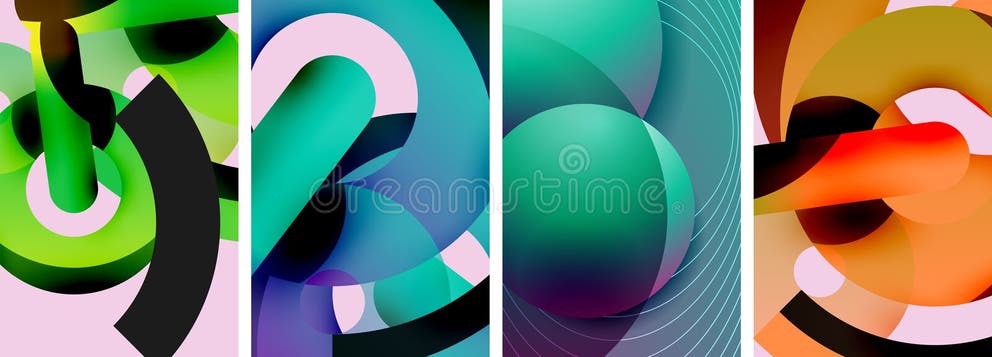Aqua Rectangle and Magenta Circle Create a Vibrant Pattern with Tints ...