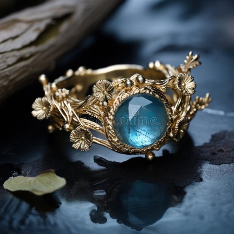 An Aqua Ring with Pebbles in the Water, Stock Image - Image of design ...