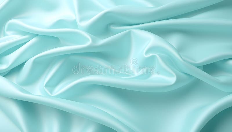 Aqua Silk Fabric Background with Soft, Flowing Waves Stock Illustration - Illustration of ...
