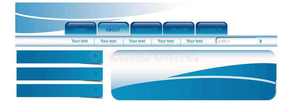 Aqua site template stock vector. Illustration of sidebar - 9053714