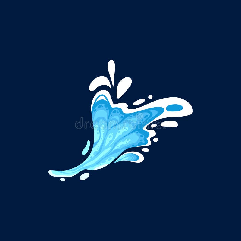 Aqua Water Splash. Liquid Water Drops, Blue Transparent Splashes, Water ...