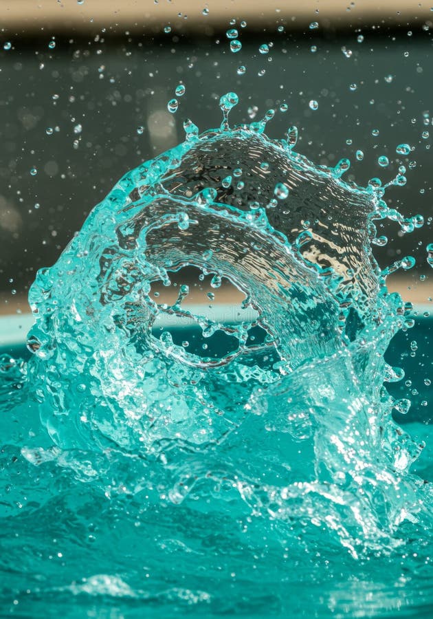 Aqua Water Splash with Turquoise Droplets Stock Photo - Image of ...