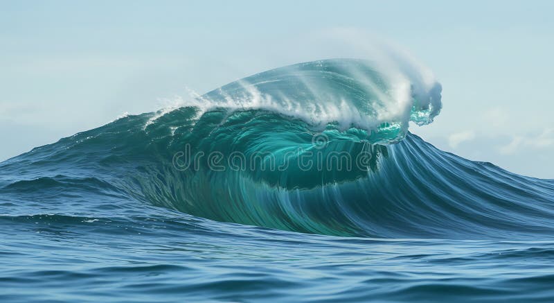 Aqua Wave Crests Revealing Translucent Depths and Beauty of Nature ...