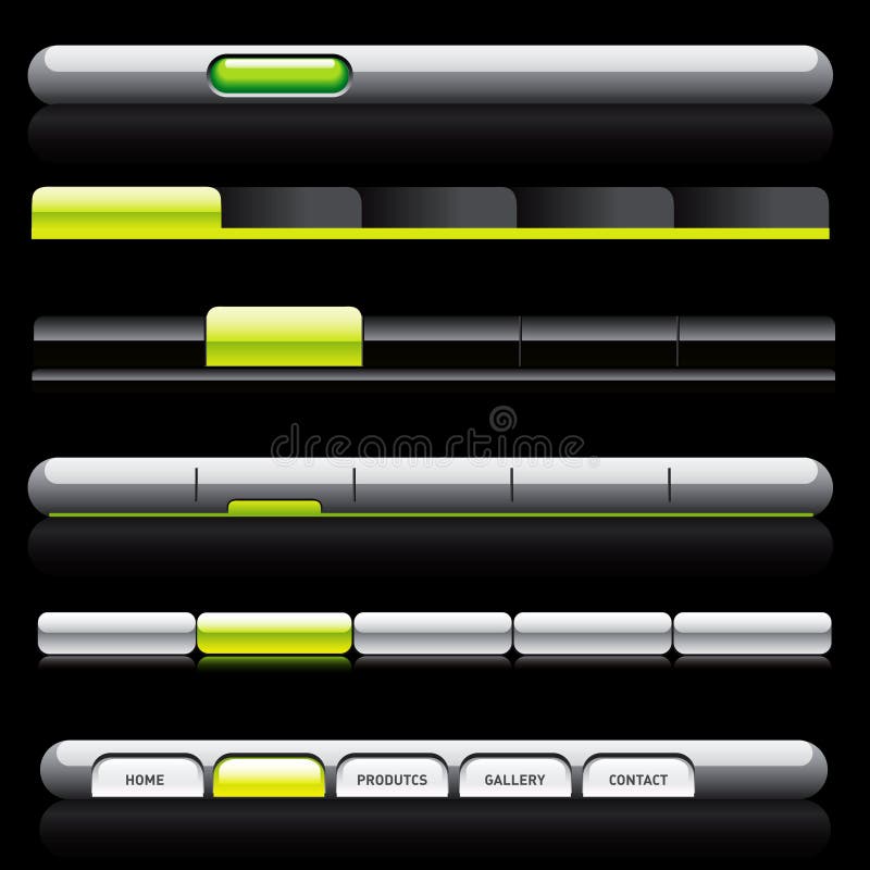 Aqua Web Navigation Templates. Stock Vector - Illustration of rollover ...