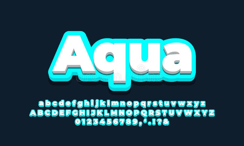 Aqua Font stock vector. Illustration of alphabetical, ornate - 6746468