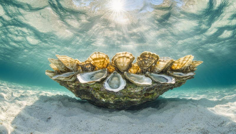 Aquaculture Involves the Practice of Underwater Shellfish Farming, Set ...