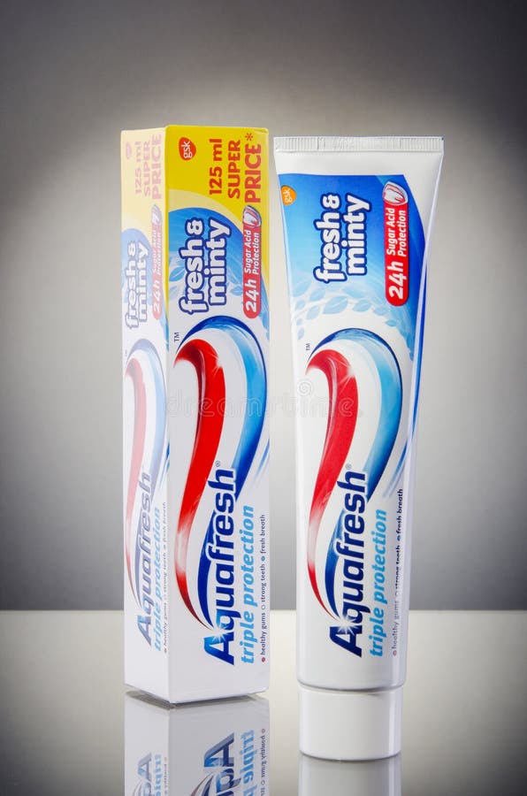 Aquafresh Toothpaste Isolated on Gradient Background. Editorial ...