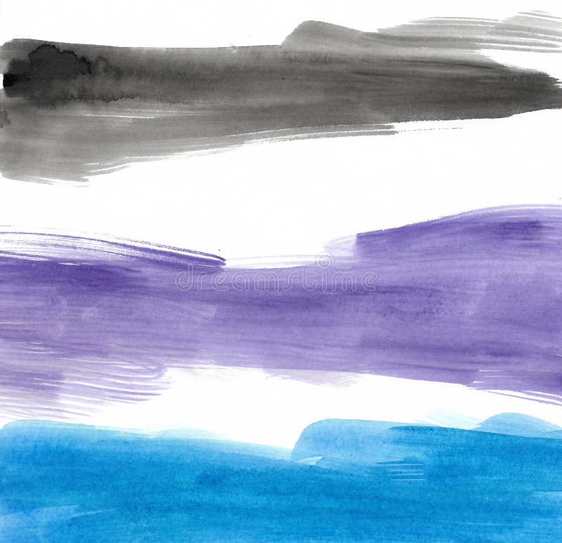 Aquarela azul roxa preta ilustração stock. Ilustração de bonito - 93002356