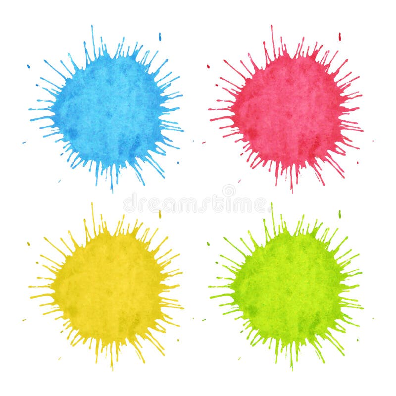 A Aquarela Do Vetor Espirra Ilustração do Vetor - Ilustração de ...