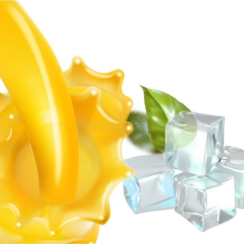 Aquarelle De Fond De Texture De Logo De Jus Et De Glace Illustration de ...