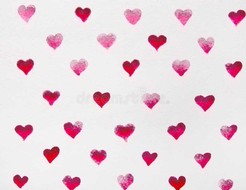 Aquarelle rouge de coeurs illustration stock. Illustration du graphisme ...