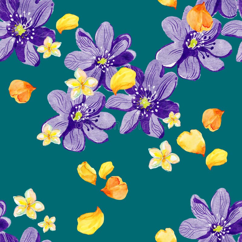 Aquarelle Wild Flower for Background, Texture, Wrapper Pattern, Frame ...