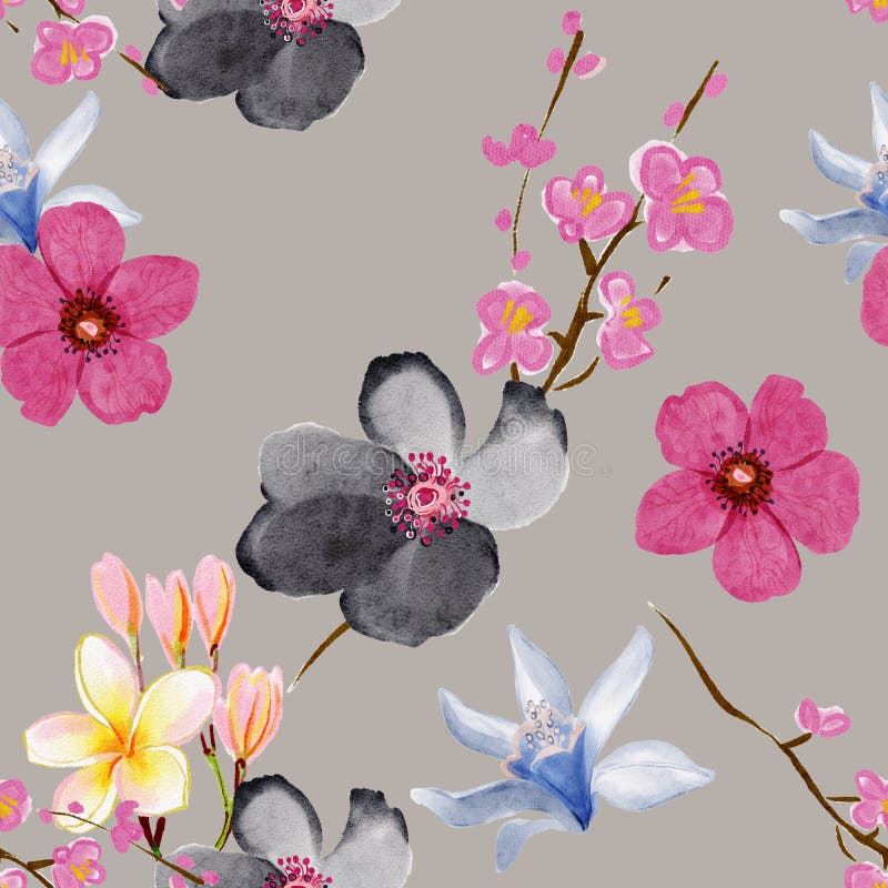 Aquarelle Wild Flower for Background, Texture, Wrapper Pattern, Frame ...