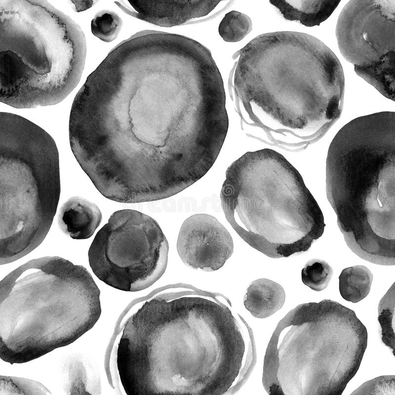 Aquarellfarbe Der Schwarzen Flecke Tintenflecke Stock Abbildung ...