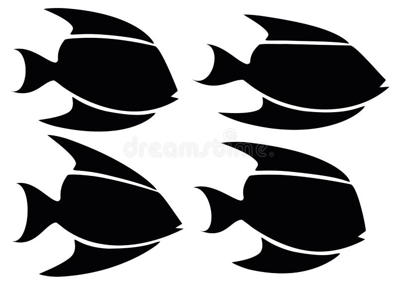 Aquarium Angelfish Fish Logo Set Stock Vector - Illustration of black ...