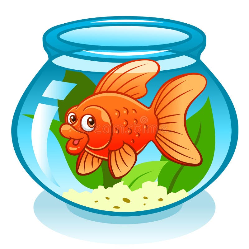Aquarium Avec Le Poisson Rouge Illustration de Vecteur - Illustration ...