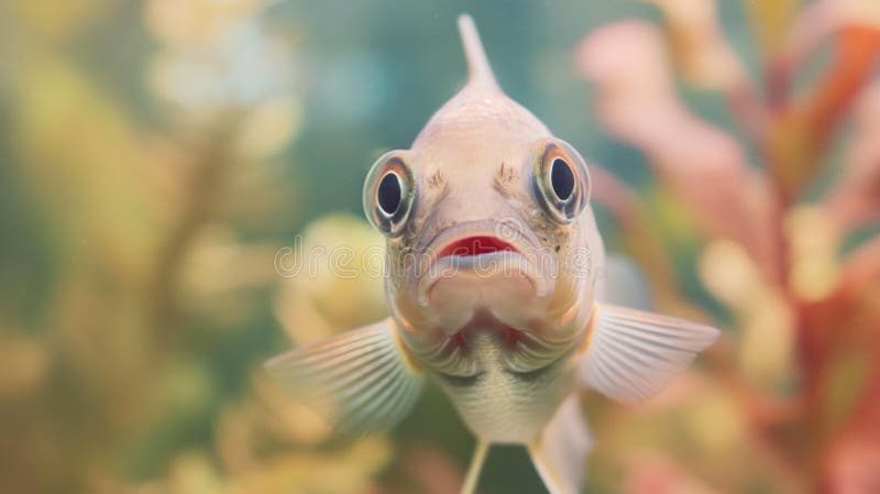 Aquarium Fish with Bulging Eyes Looking at Its Owner Stock Photo ...