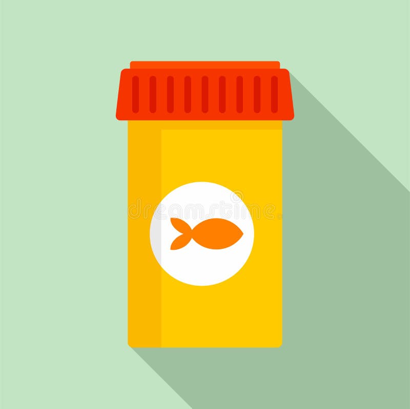 Aquarium Fish Food Icon, Flat Style Stock Vector - Illustration of ...