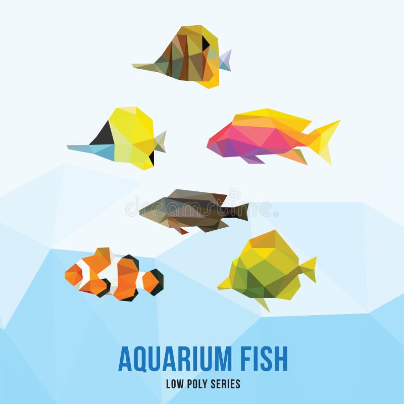 Aquarium Fish Illustration with Triangle Polygonal Style Stock Vector ...