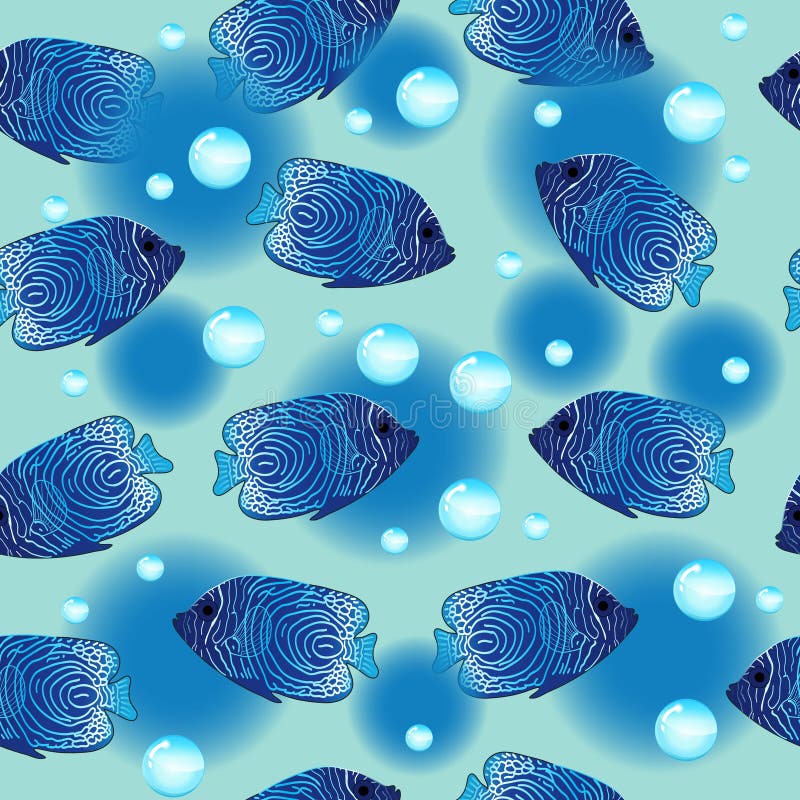 Aquarium with Fish Seamless Pattern. Underwater Infinite Texture ...