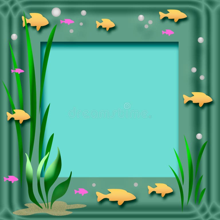 Aquarium frame stock illustration. Illustration of fish - 4013003