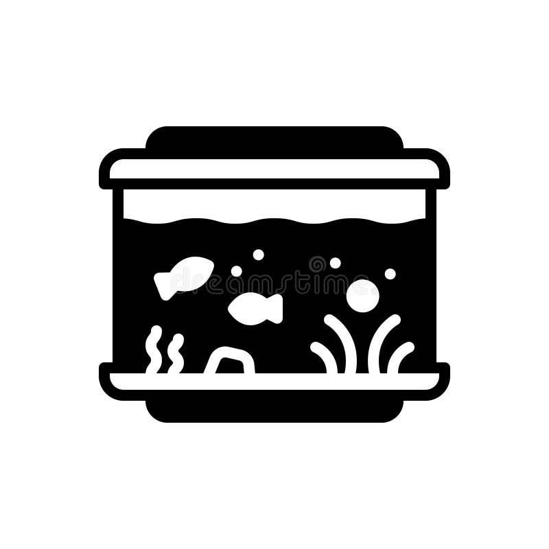Black Solid Icon for Aquarium, Water and Fish Stock Vector ...
