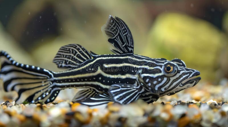 Aquarium Setting Accentuates Zebra Pleco S Distinctive Striped Pattern ...