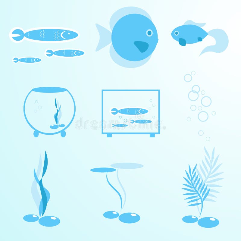 Aquarium Vector Aquarium Tropical Fish Icons Vector Stock Vector ...
