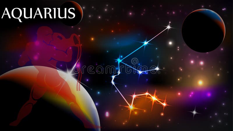 Aquarius Astrological Sign and Copy Space Stock Vector - Illustration ...