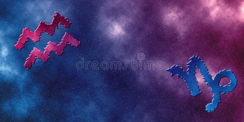Aquarius and Capricorn Compatibility Stock Illustration - Illustration ...