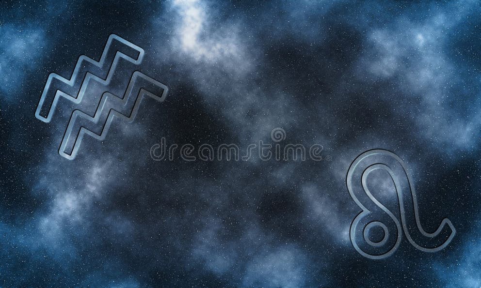 Aquarius and Leo Compatibility Stock Photo - Image of astrological ...