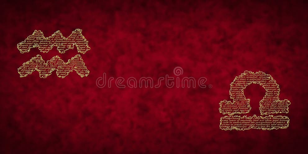 Aquarius and Libra Compatibility Stock Illustration - Illustration of ...