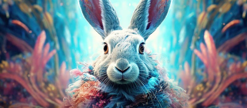 Aquarius the Rabbit Zodiac Sign Generative AI Stock Illustration ...