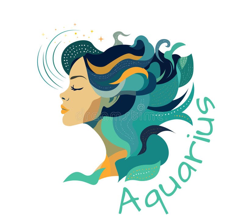 The Aquarius sign stock vector. Illustration of cosmos - 367300793