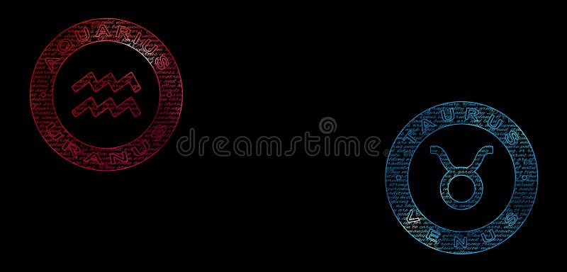 Aquarius and Taurus Compatibility Stock Illustration - Illustration of ...