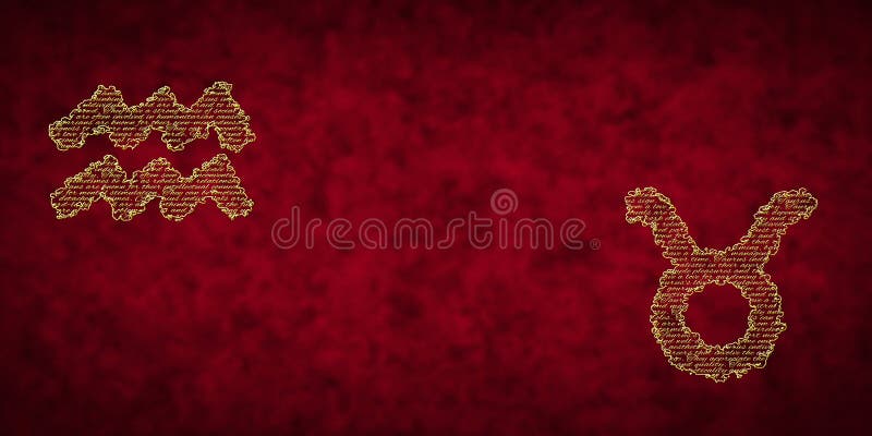 Aquarius and Taurus Compatibility Stock Illustration - Illustration of ...