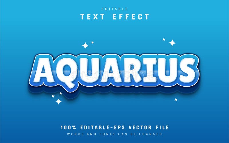Aquarius text effect stock vector. Illustration of calendar - 255931143